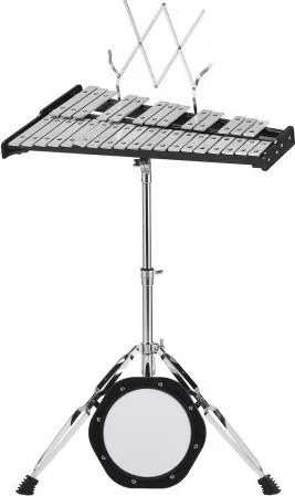 32 Note Glockenspiel xylofonový zvonek s paličkami, stojanem a cvičnou podložkou