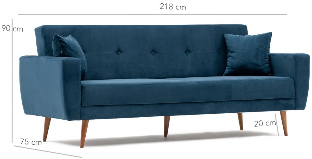 Atelier del sofa Rozkládací pohovka VIVALDE modrá 825BLC1419