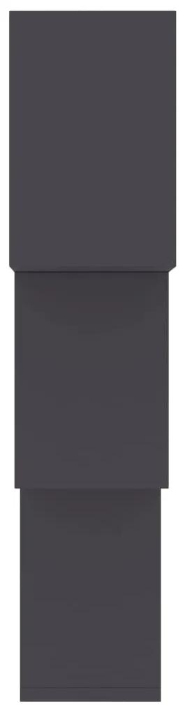 Nástěnné police kostka šedé 68x15x68 cm dřevotříska - Default Title