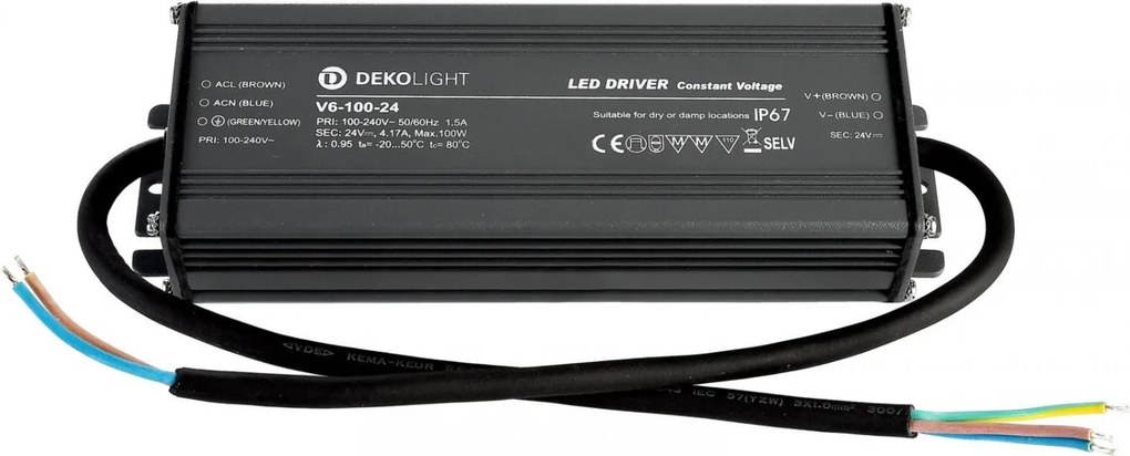 IMPR 872094 Deko-Light napájení IP CV V6-100-24 konstantní napětí 0-4170 mA IP67 24V DC 100W