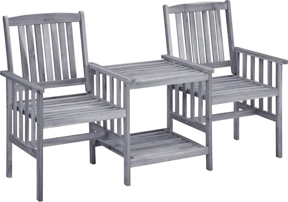 vidaXL Zahradní židle s čajovým stolkem a poduškami masivní akácie [3061307] Barva: Modrá