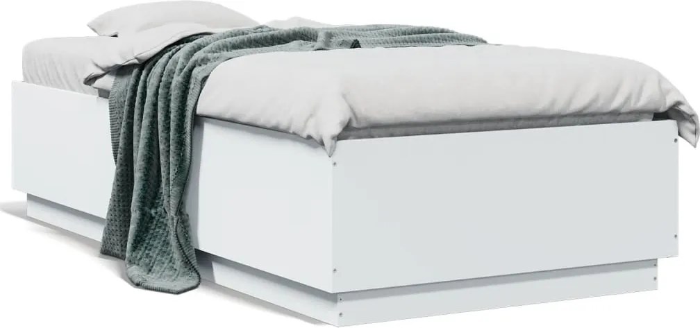 Rám postele s LED osvětlením bílý 90 x 190 cm kompozitní dřevo 3209660
