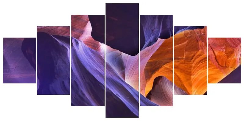 Abstraktní obraz - fialové skály (210x100 cm), 40 dalších rozměrů