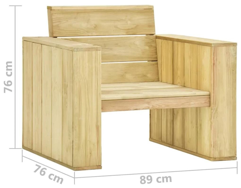 Zahradní židle s černými poduškami impregnovaná borovice,  3065748