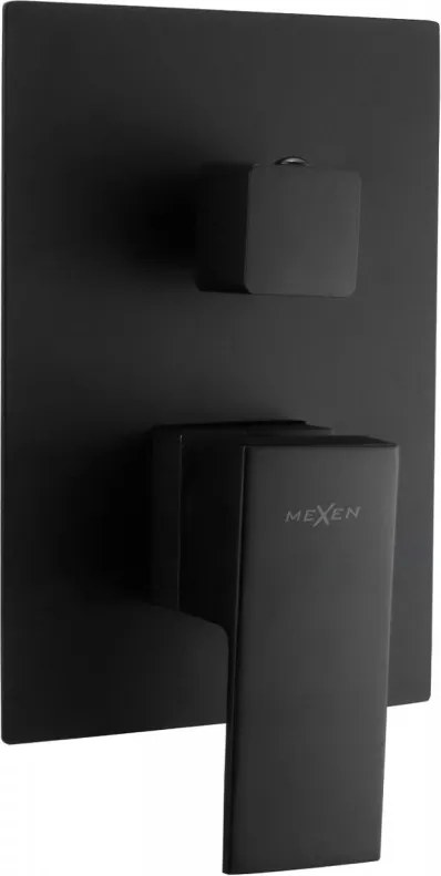 Mexen Uno - Podmítková vanová-sprchová baterie, černá, 71435-70