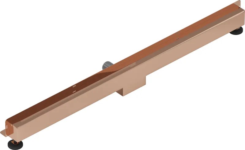 Mexen Flat Wall, sprchový žlab na zeď 2v1, 120 cm, růžové zlato, 1630120
