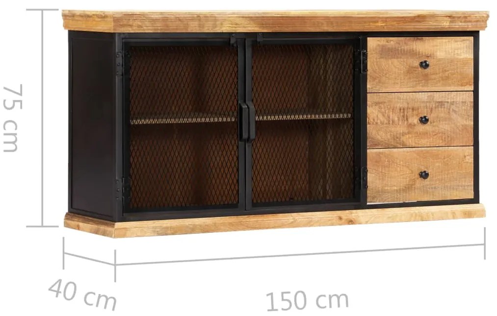 vidaXL Marketos Příborník 150 x 40 x 75 cm masivní mangovníkové dřevo