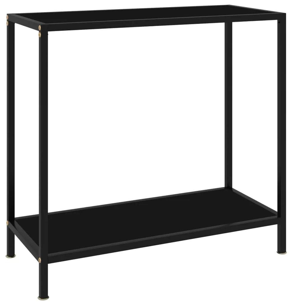 Konzolový stolek černý 80 x 35 x 75 cm tvrzené sklo - Default Title