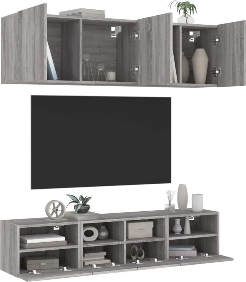 vidaXL 5dílná obývací stěna kompozitní dřevo [3216516] Barva: šedá sonoma