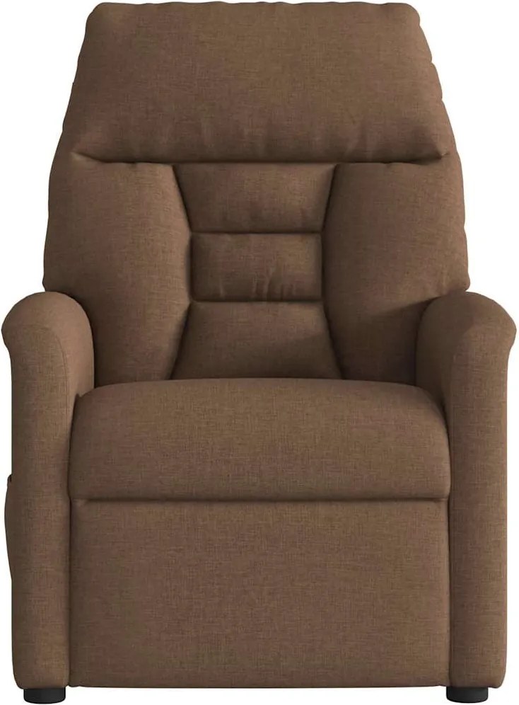 Elektrické polohovací křeslo hnědé textil 3303016