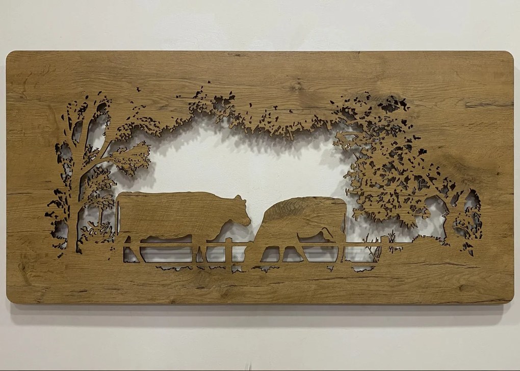 Li-Go "Kravičky" světelný obraz  230V 120x60cm provedení povrchu: dub