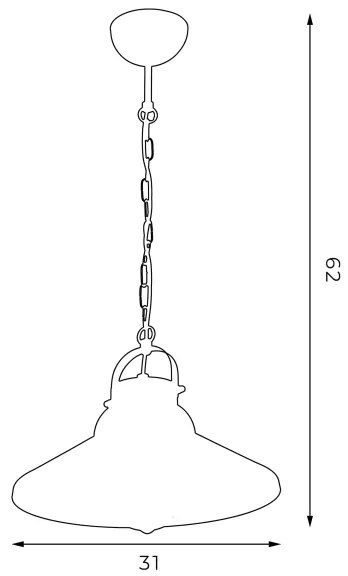 Lustr na řetězu IRON 1xE27/60W/230V