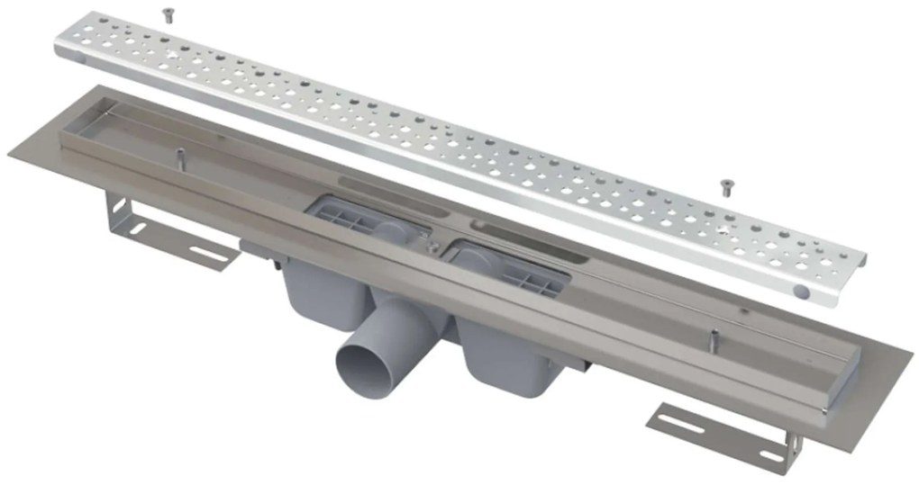 Alca Odtokové žlaby - Sprchový žlab Antivandal 95 cm, s roštem, nerez mat APZ11-950M