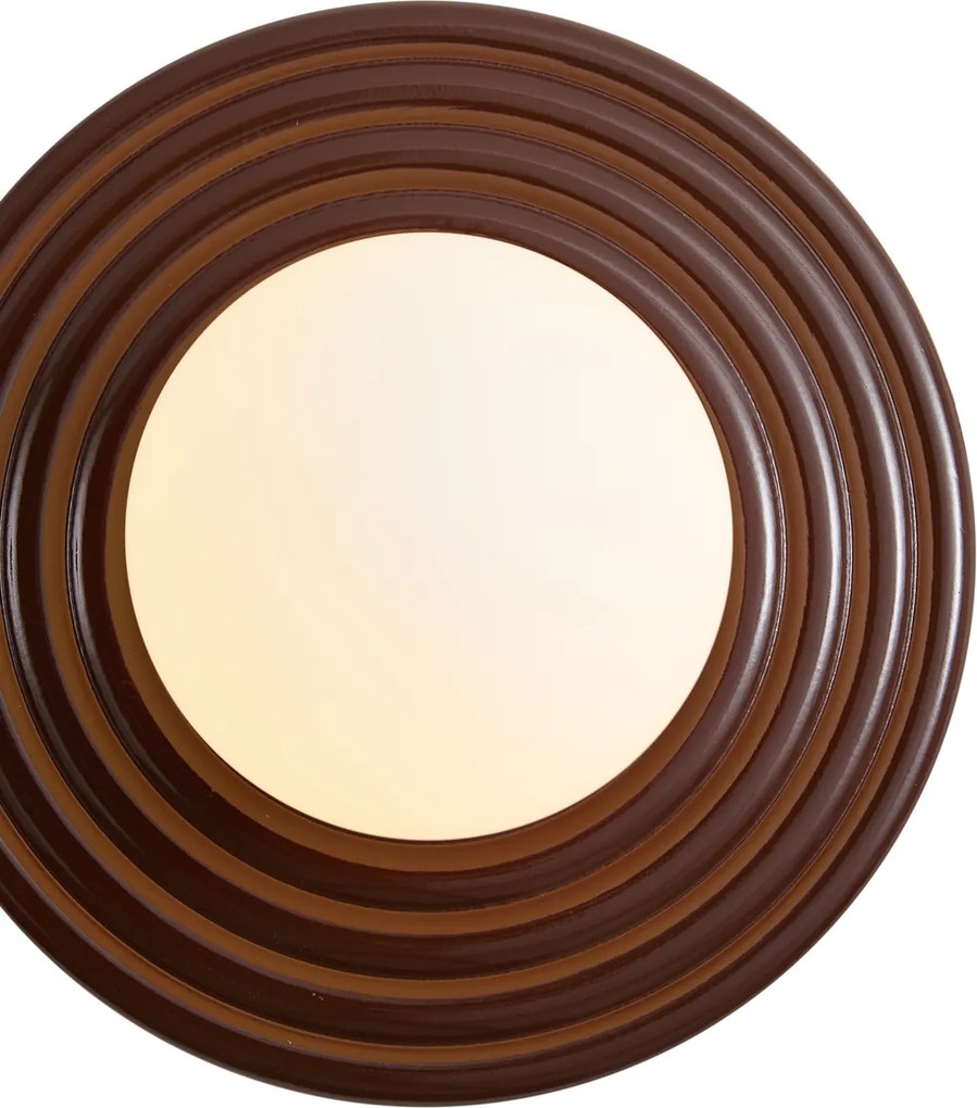 Retro nástěnné svítidlo hnědé s opálovým kulatým 20cm IP44 - Lila