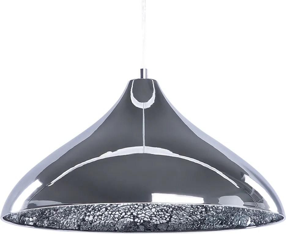 Stříbrná závěsná stropní lampa - ISKAR