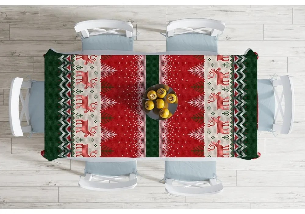 Vánoční ubrus s příměsí bavlny Minimalist Cushion Covers Merry Christmas, 140 x 180 cm