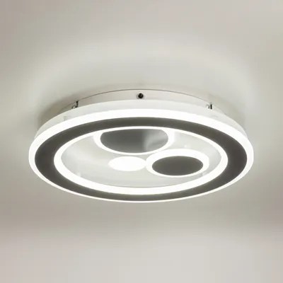 Kruhové stropní svítidlo LED 35W bílo-černé DUNK 37 cm s dálkovým ovládáním