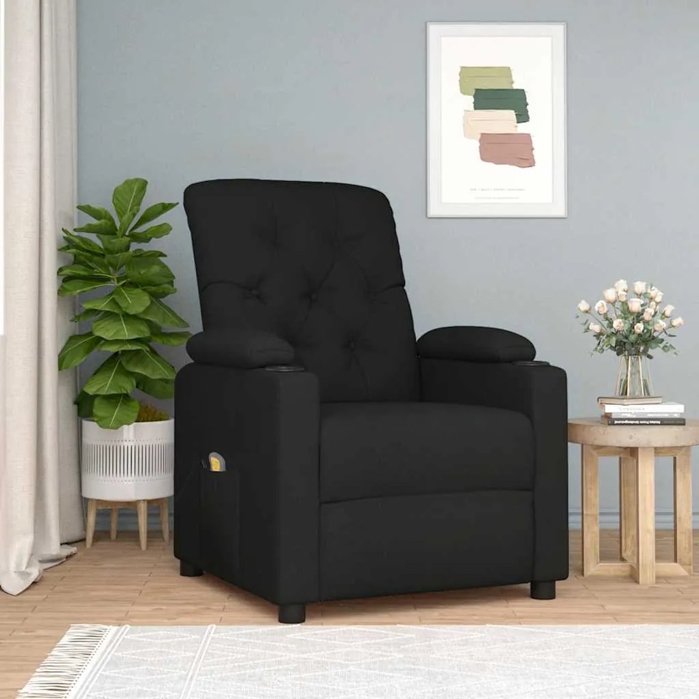 Masážní křeslo černé textil 339114