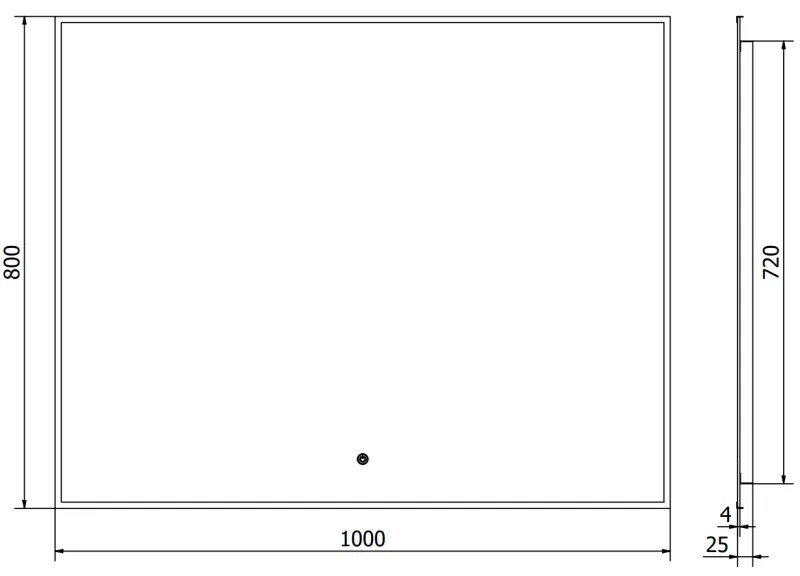 Mexen Erma, LED koupelnové zrcadlo s podsvícením a černým rámem 100x80 cm, 6000K, ochrana proti zamlžování, 9814-100-080-611-70