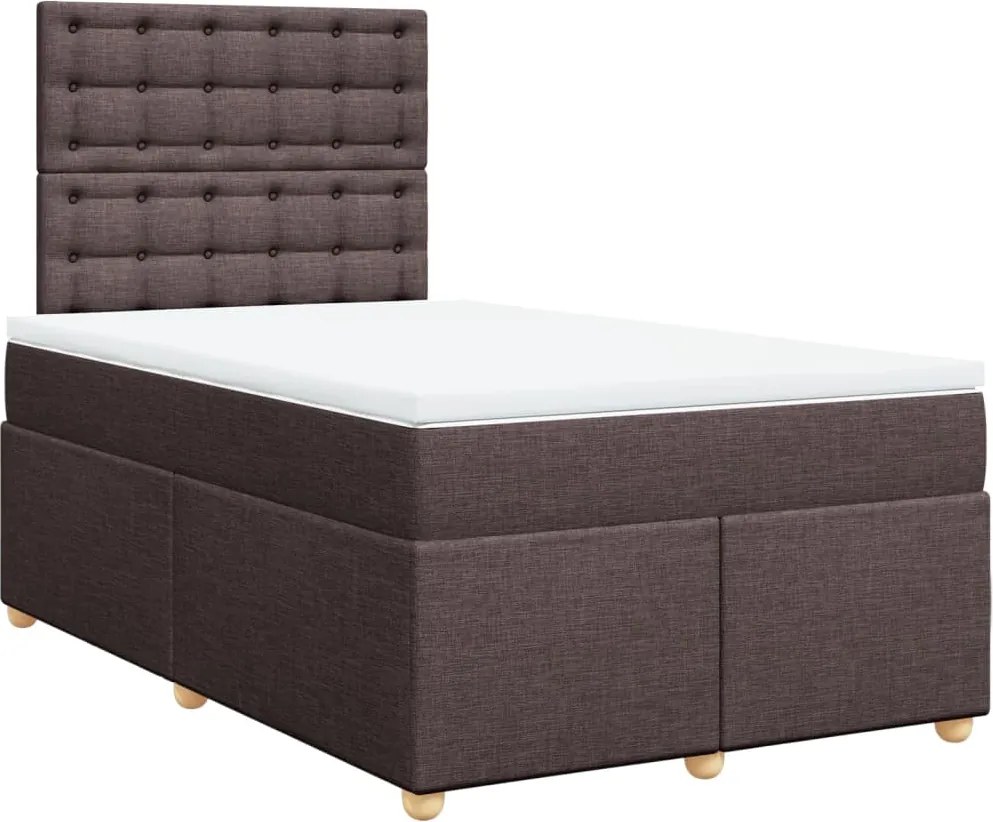 Box spring postel s matrací tmavě hnědá 120x200 cm textil 3291264