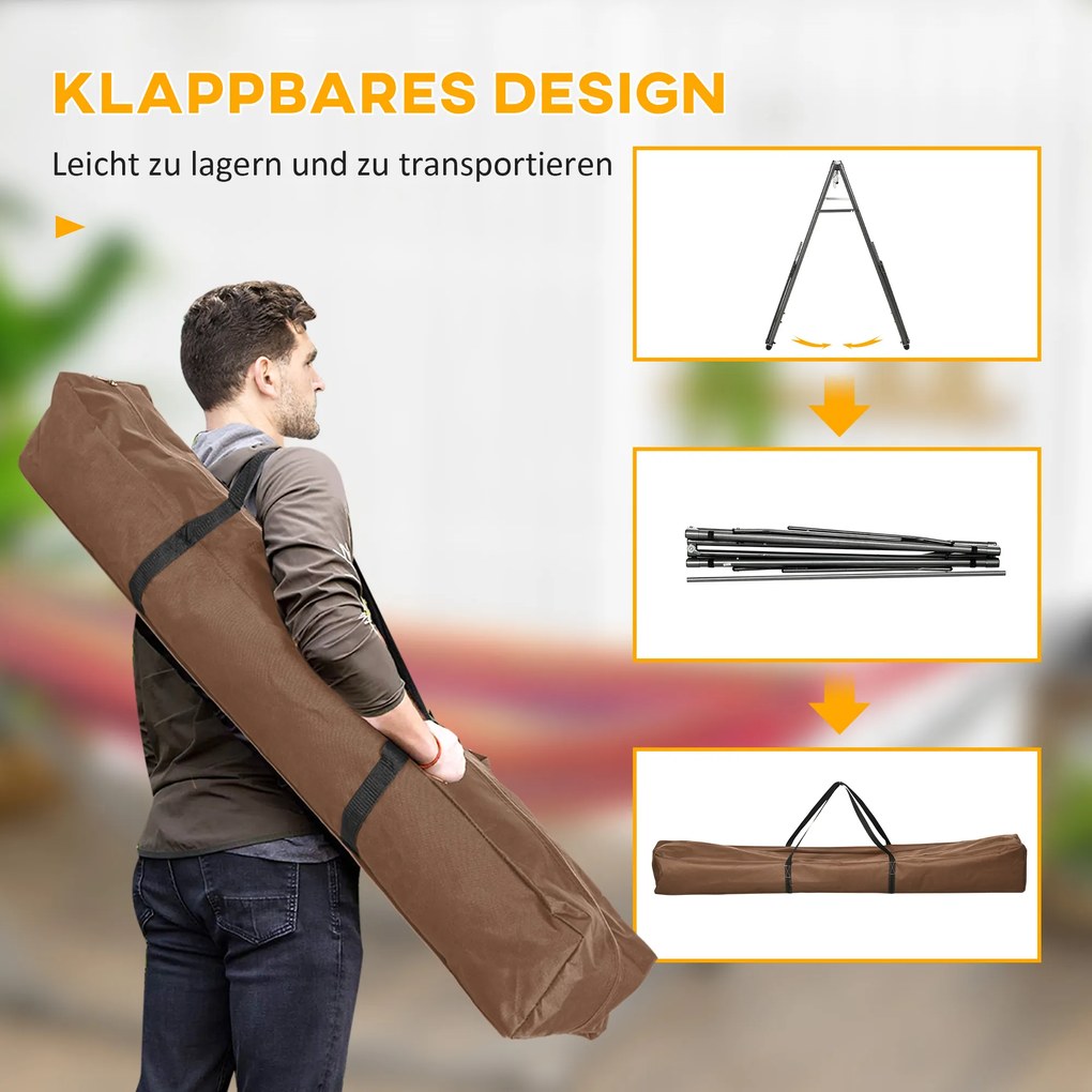 Stojan na houpací síť Outsunny skládací stojan na houpací síť a věšák na oblečení 2 v 1 s nosností až 120 kg 290 x 92 x 88 cm pro zahradu a terasu | …