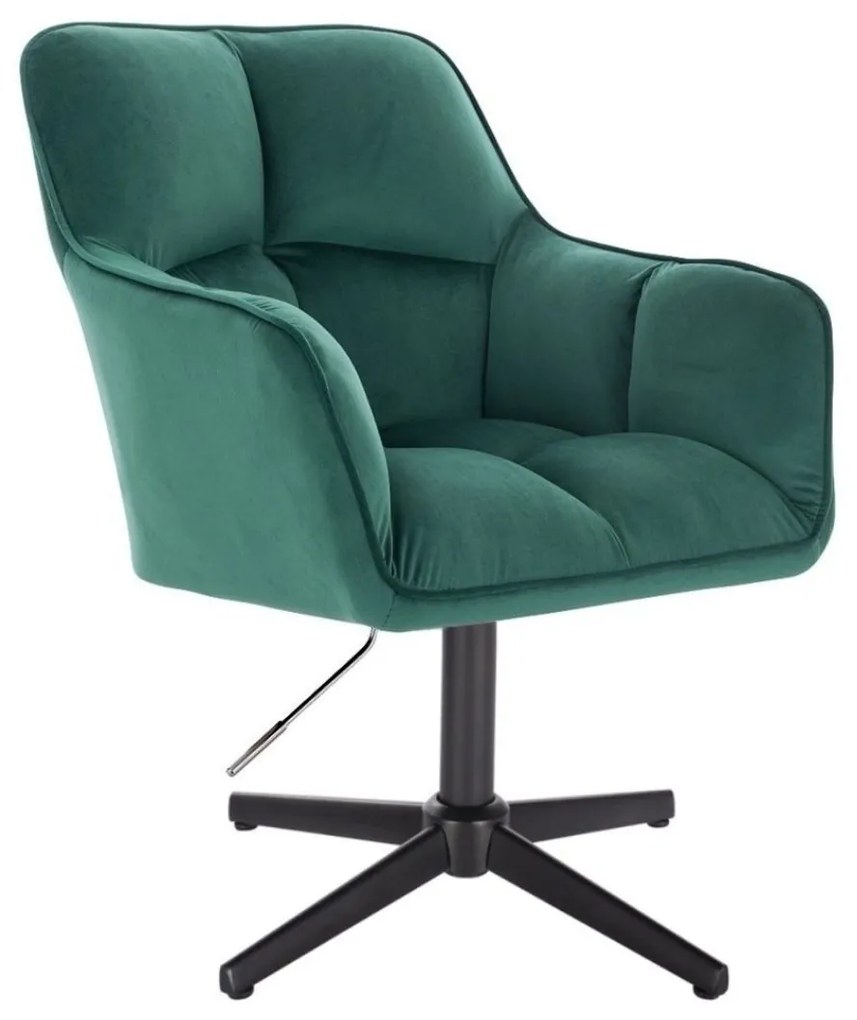 LuxuryForm DESIGN Otočné křeslo AMALFI VELUR na černém kříži - zelené