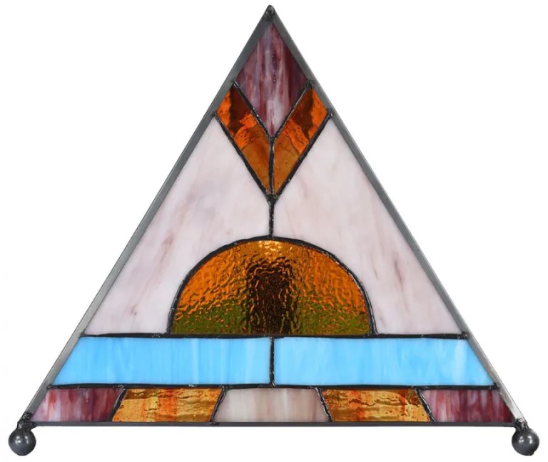 Stolní lampa Tiffany ve tvaru pyramidy – 26x26x30 cm