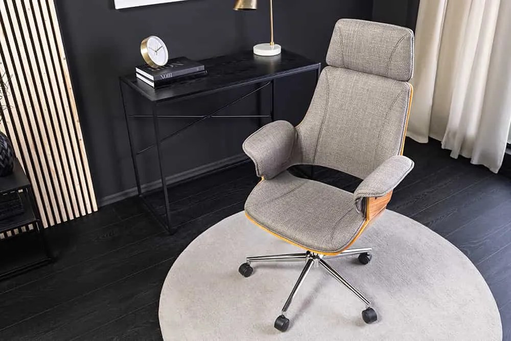 Designová kancelářská židle Uriela ořech / šedá
