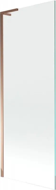 Mexen Next L, 1-křídlová vanová zástěna 70 x 150 cm, 6mm čiré sklo, růžové zlato profil, 895-070-000-03-00-60