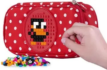 PIXIE CREW studentský penál červená látka s bílými puntíky / od 6 let