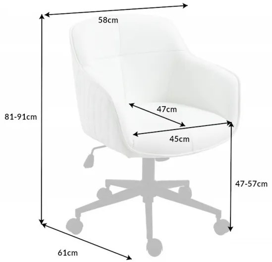 Kancelářská židle Euphoria bílá imitace kůže / 40868