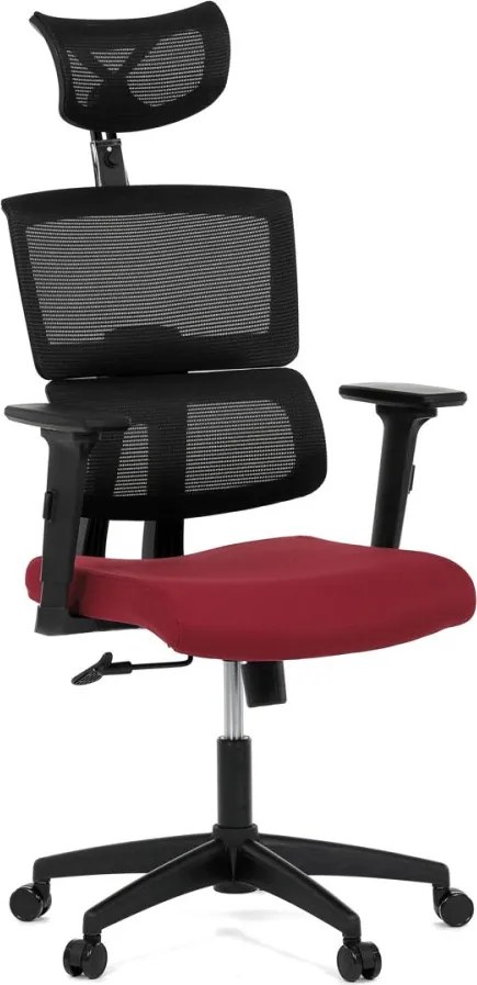 Kancelářská židle KA-B1025 BOR, houpací mechanismus, červená síťovina (63 x 68) cm