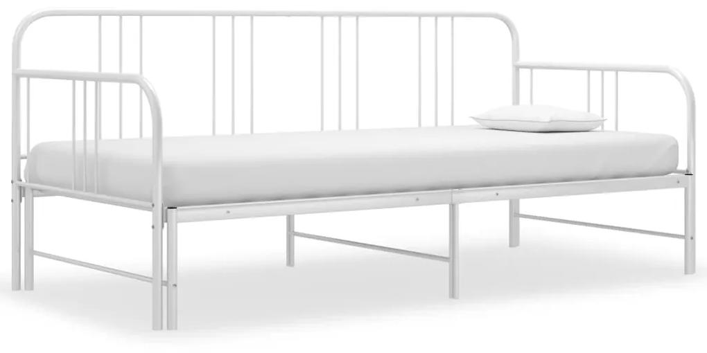 Rám vysouvací postele/pohovky bílý kovový 90 x 200 cm - Default Title