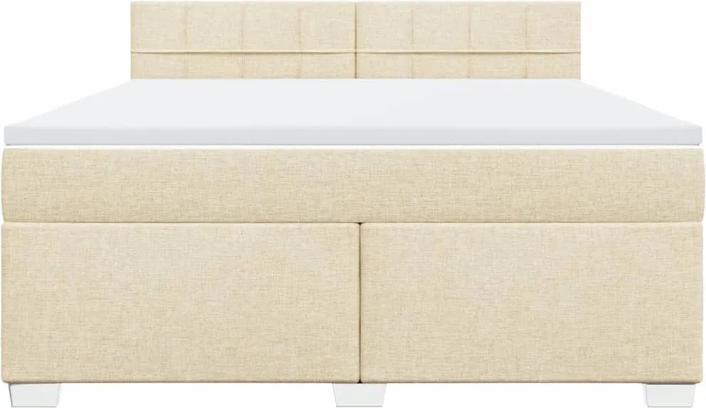 Box spring postel s matrací krémová 180x200 cm textil 3285972