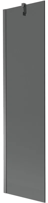 Mexen Next, 1-křídlová vanová zástěna 50 x 150 cm, 6mm šedé sklo, grafitová, 895-050-000-00-40-95
