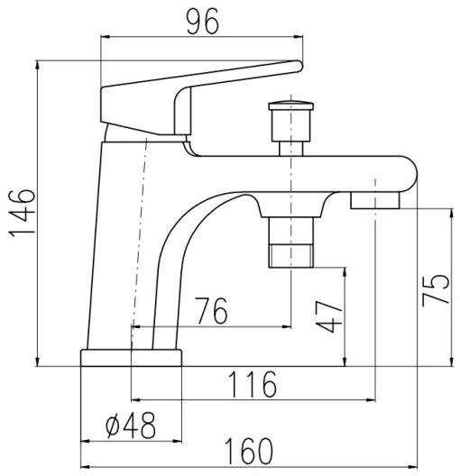 RAV Slezák CO148.0 - Vanová baterie COLORADO 14,6 cm lesklý chrom