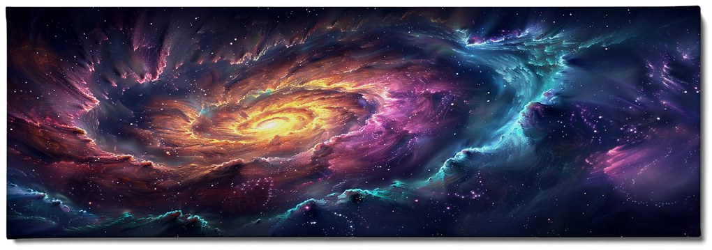 Obraz na plátně - Galaxie Risierre FeelHappy.cz Velikost obrazu: 150 x 50 cm