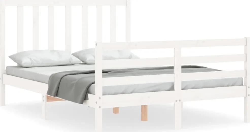 vidaXL Rám postele s čelem 120 x 200 cm masivní dřevo [3193789] Barva: Přírodní