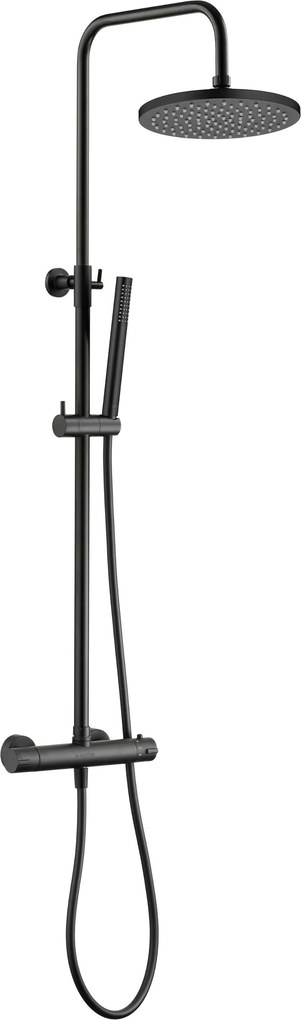 kielle Oudee - Sprchový set s termostatem, 20 cm, 1 proud, matná černá 20602044E