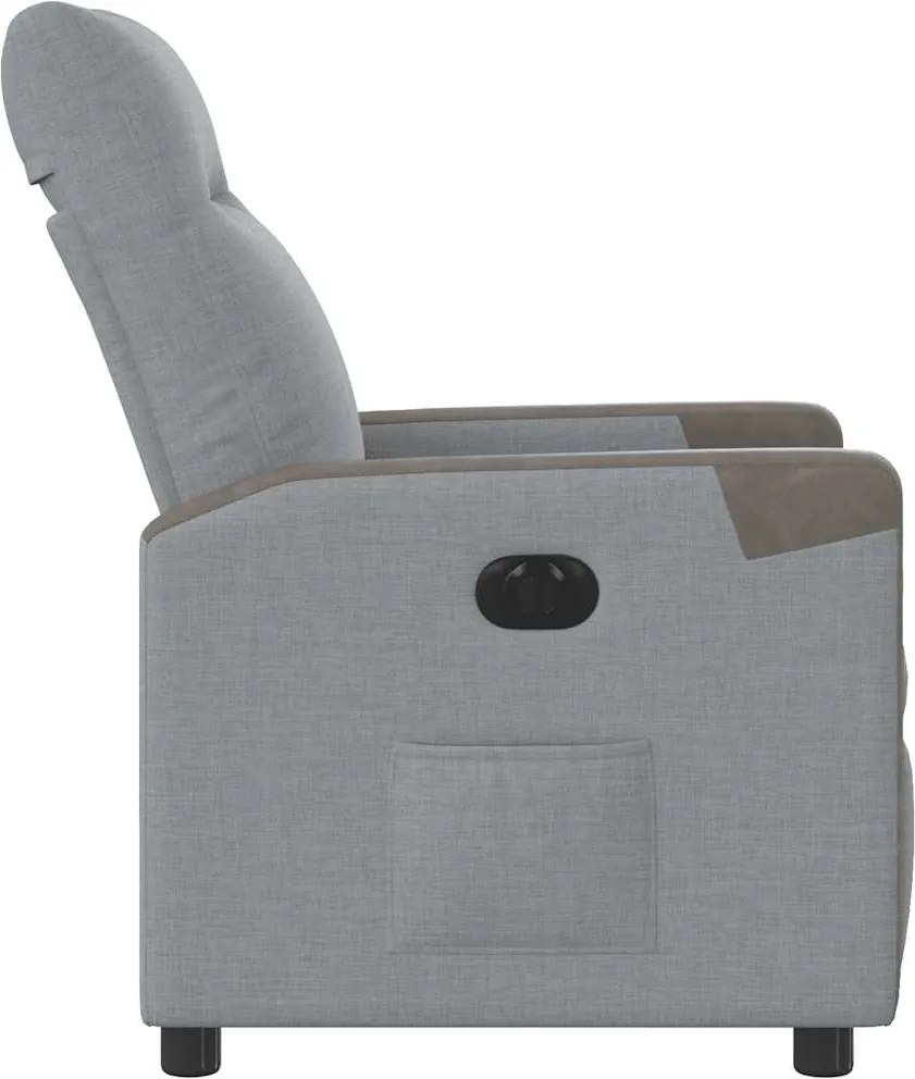Elektrické polohovací křeslo světle šedé textil 3324080