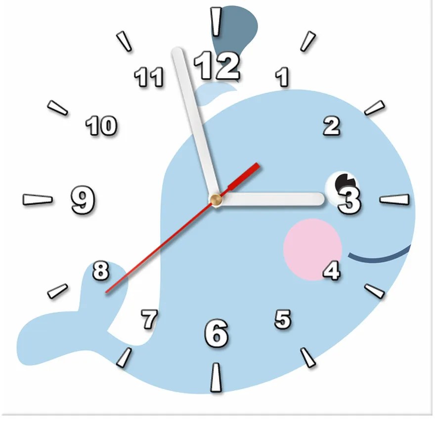 Gario Obraz s hodinami Velryba Rozměry: 40 x 40 cm