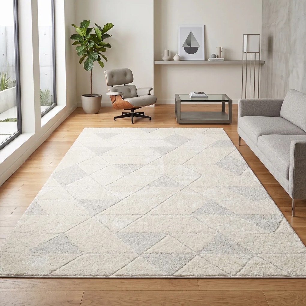 Angel Carpet, Kusový koberec Aurora 11 White, 80x150, bílá, kancelář