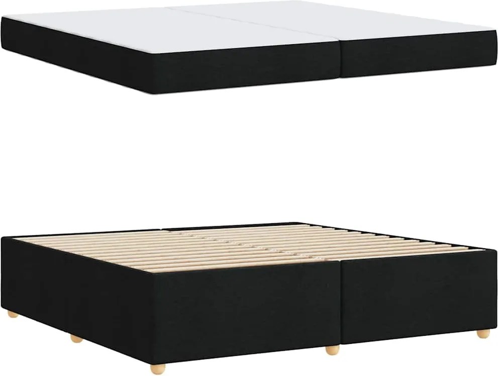 Rám postele s matrací Černá 200 x 200 cm textil 3399379