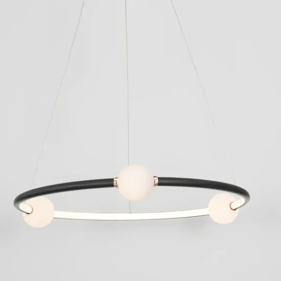 LED lustr Celia 64 černé s dálkovým ovládáním
