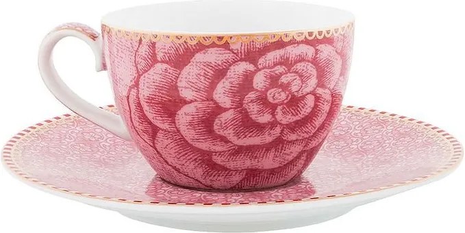 Pip Studio Spring to Life Set 2 espresso šálků s podšálky růžoví