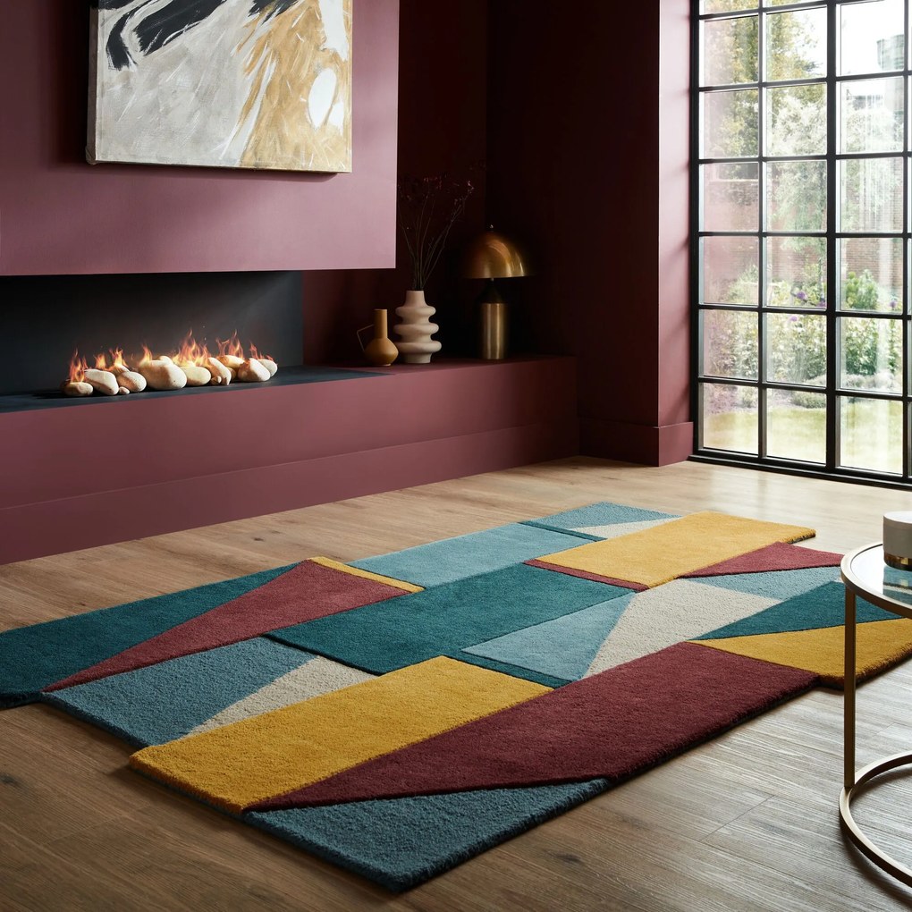 Flair Rugs, Ručně všívaný kusový koberec Abstract Shuffle Shaped Multi, 150x240, vícebarevná, chodba / předsíň