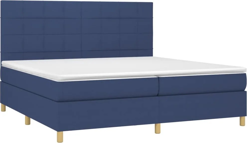 Box spring postel s matrací modrá 200x200 cm textil 3142367