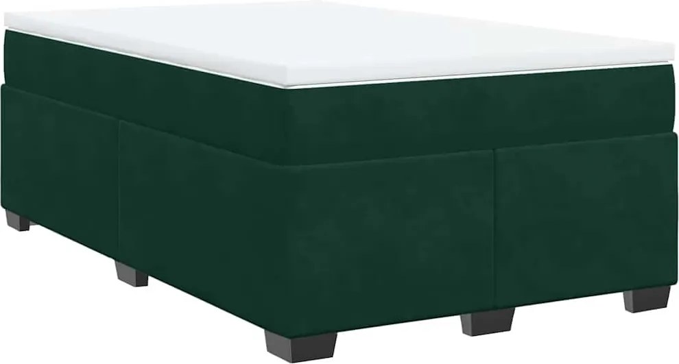 Box spring postel s matrací tmavě zelená 120 x 200 cm samet 3285278
