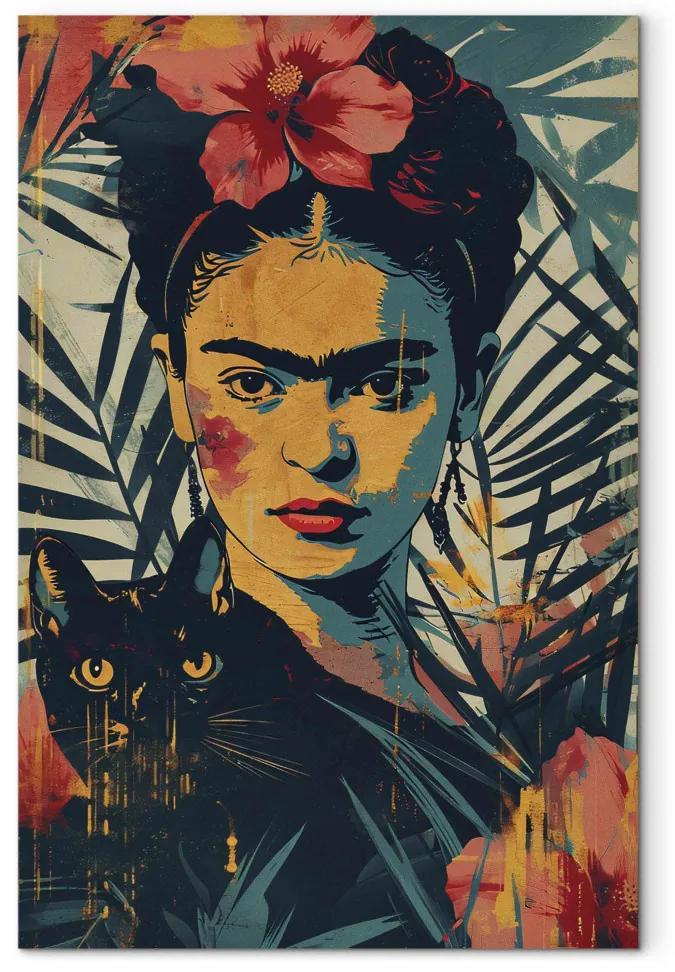 Obraz Frida Kahlo - A Portrait of the Artist Inspired by the Risograph Technique