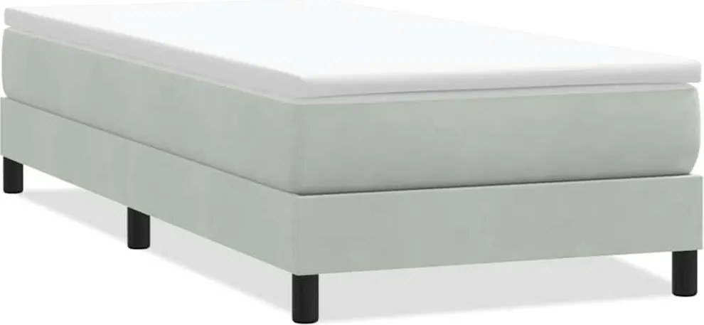 Postel Box Spring bez matrace světle šedá 100x210 cm samet 3315813